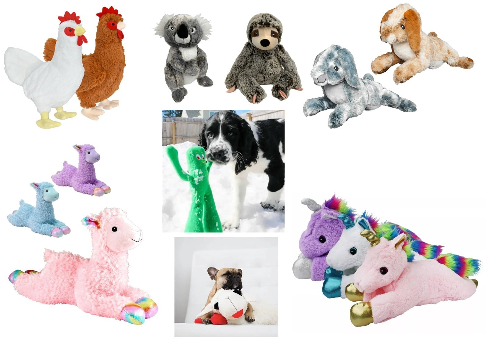 Jumbo Dog Toys Soft Stuffed Plush Cuddle and Play Animal Themes for All ...