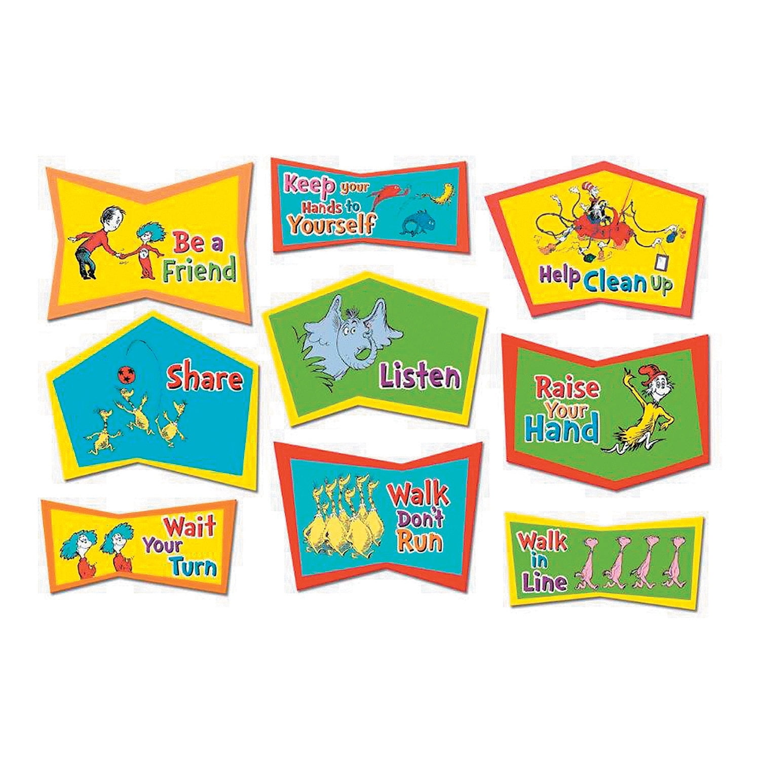 Jumbo Dr. Seuss Classroom Rules Cutouts - 15 Pc. - Walmart.com