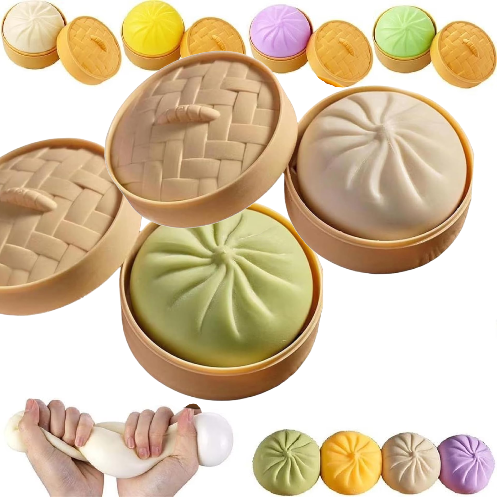 Jumbo Dumpling Taba Toys, Mystery Squishy Bun, Mystery Five Dumpling ...