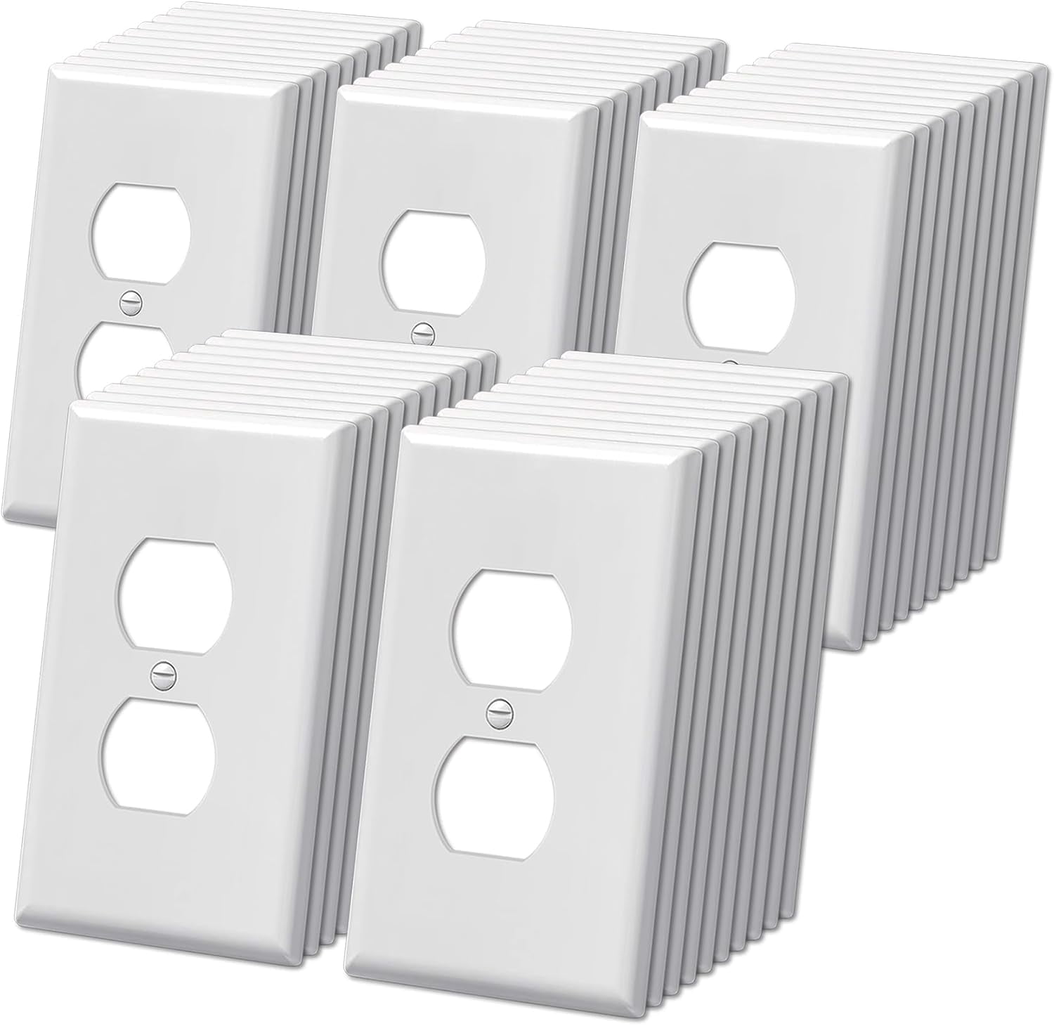 Jumbo Duplex Receptacle Outlet Covers, 50 Pack 1-Gang Over-Size 5.5" x ...
