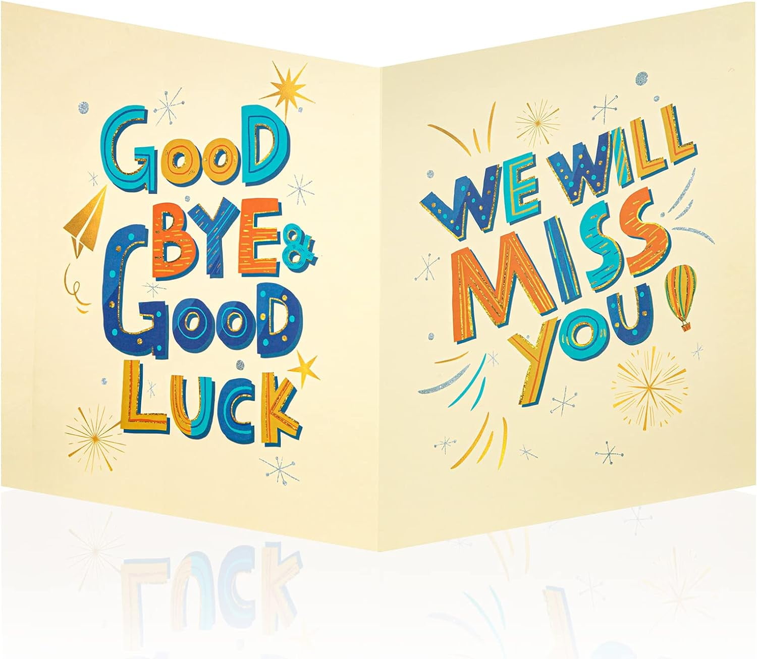 Jumbo Farewell Greeting Card, 13.8 x 21.6 Inch Good Luck Office ...