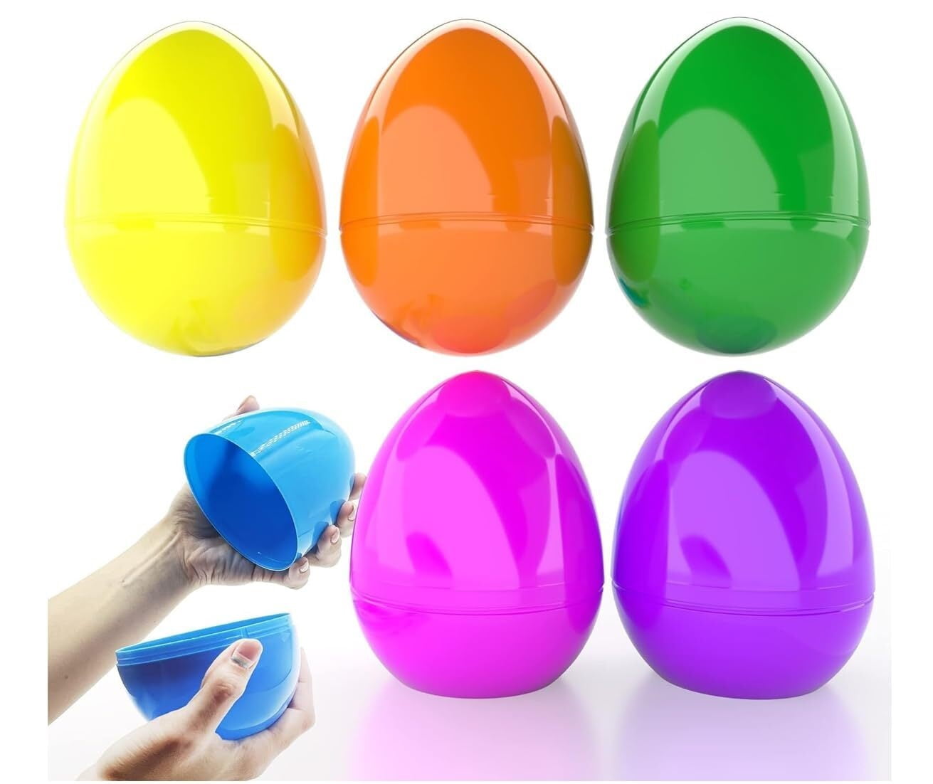 Jumbo Fillable Easter Eggs Colorful Bright Plastic Easter Eggs, Perfect ...