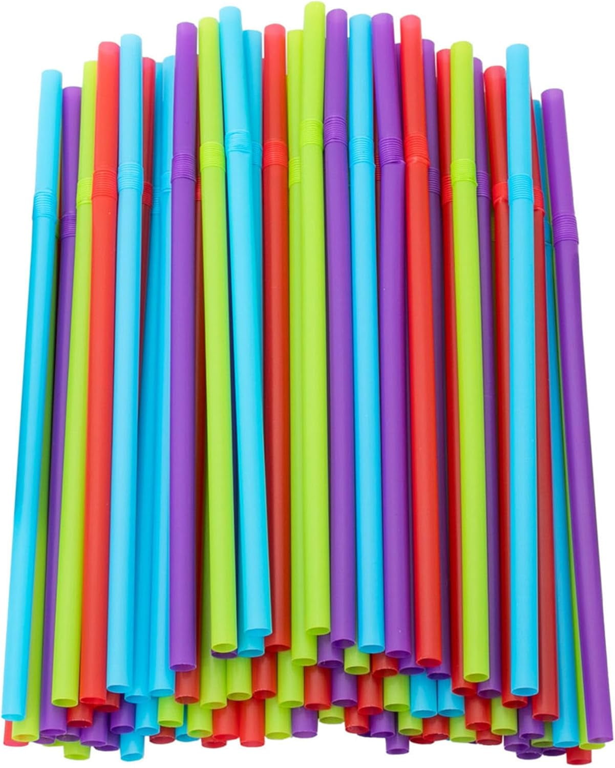 Jumbo Flex Straws, Multi-colored, Disposable Plastic Bendy and Flexible ...