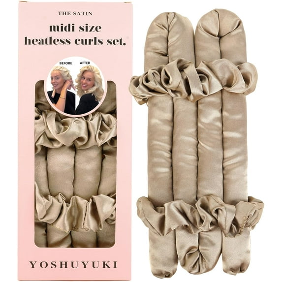 Jumbo Flexi Rods Hair Rollers Curlers to Sleep in Soft Satin Heatless ...