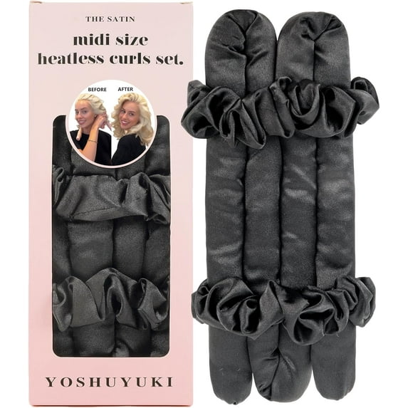 Jumbo Flexi Rods Hair Rollers Curlers to Sleep in Soft Satin Heatless ...