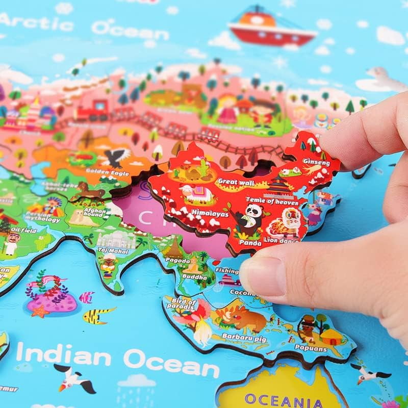 Jumbo Floor Puzzle for Kids, World Map Puzzle Jigsaw Geography Puzzles ...