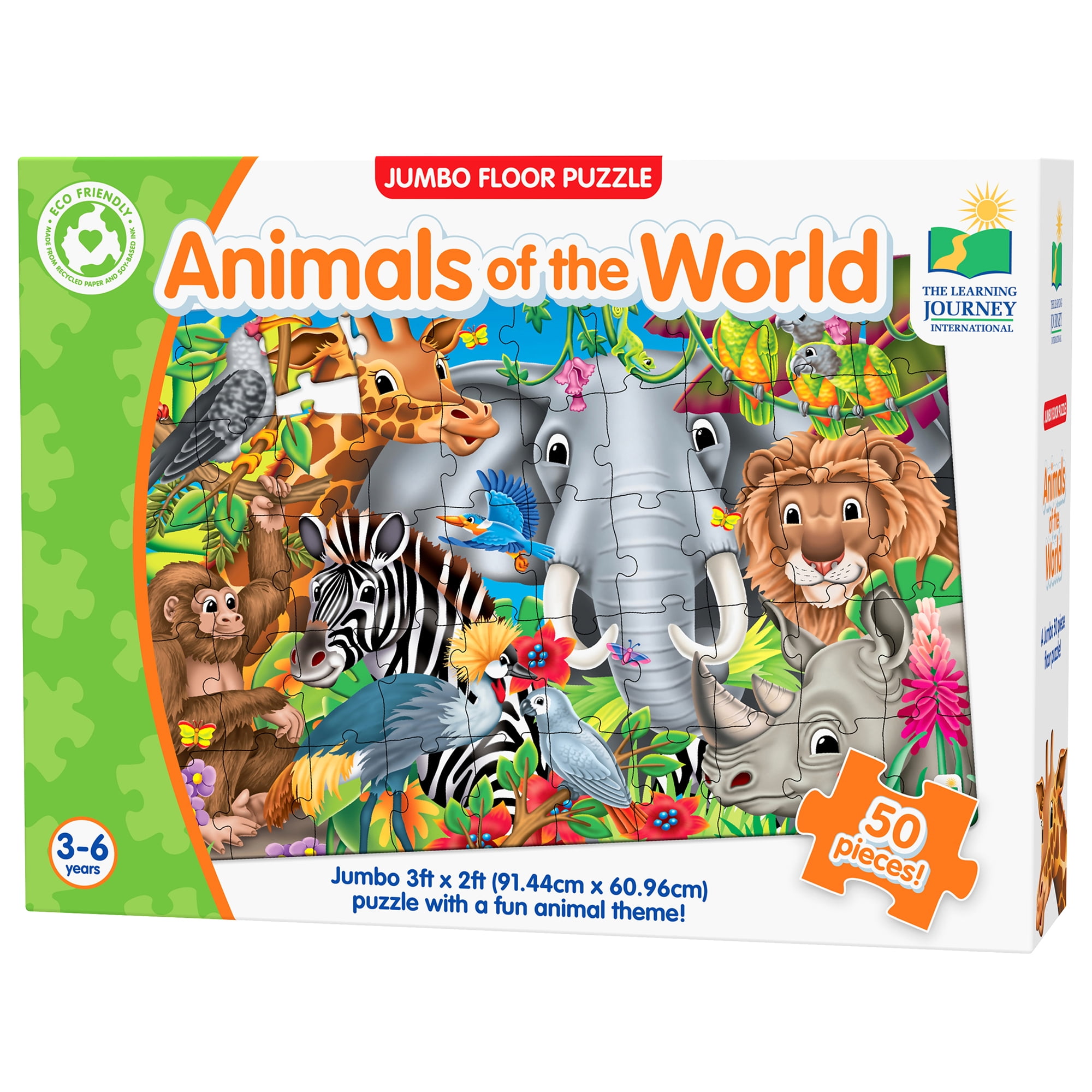Jumbo Floor Puzzles, Animals of the World - Walmart.com