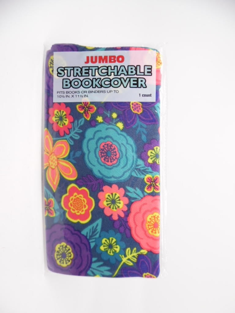 Jumbo Floral Stretchable Bookcover fits Books or Binders up to 10? in x ...