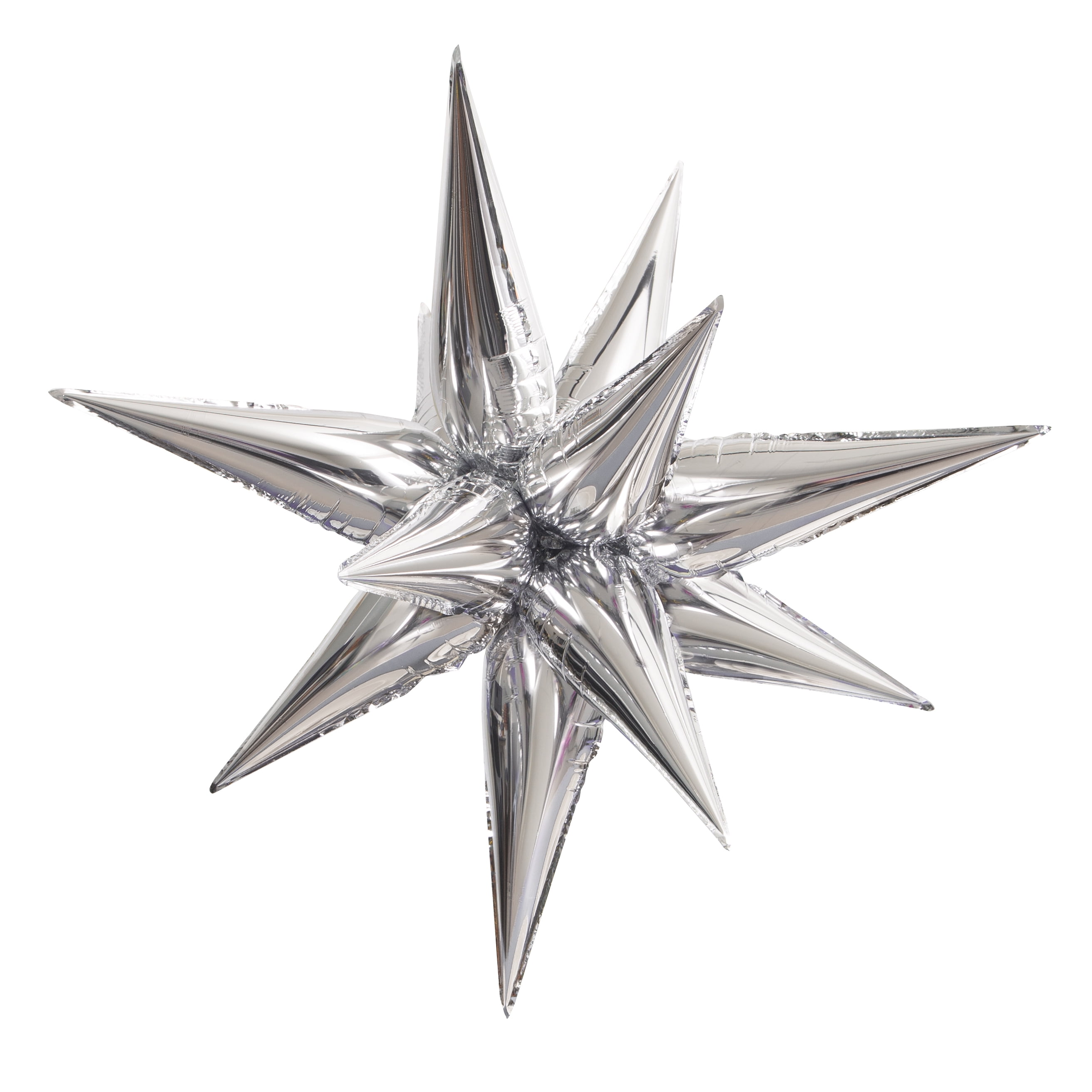 Jumbo Foil 12 Point Star Balloon, 40 in, Silver, 1ct - Walmart.com