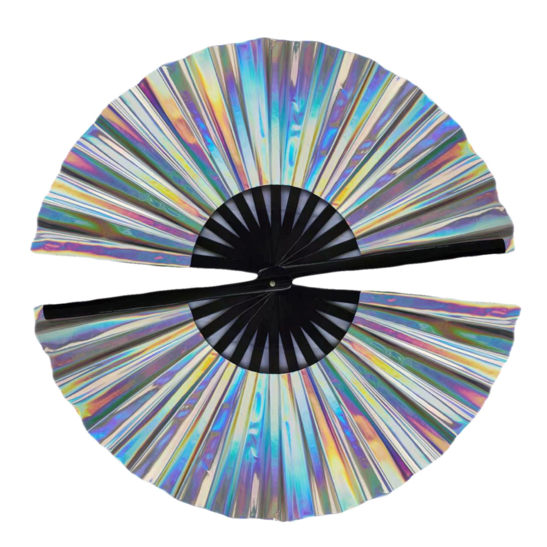 Jumbo Folding Line Dance Fan 2025 - Laser Color Changing Handheld Fan ...