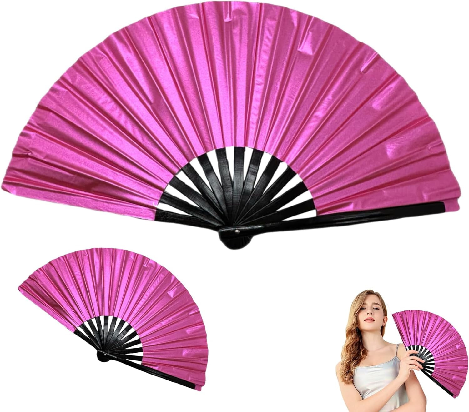 Jumbo Folding Line Dance Fan 2025 - Laser Color Changing Handheld Fan ...