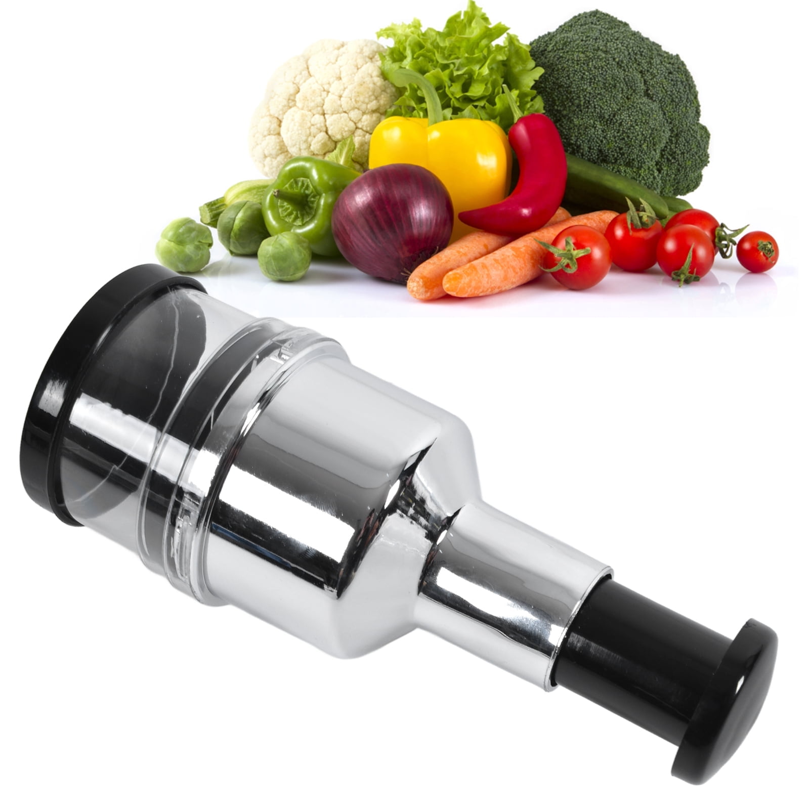 Jumbo Food Chopper, Manual Handheld Kitchen Slicer with Stainless Steel ...