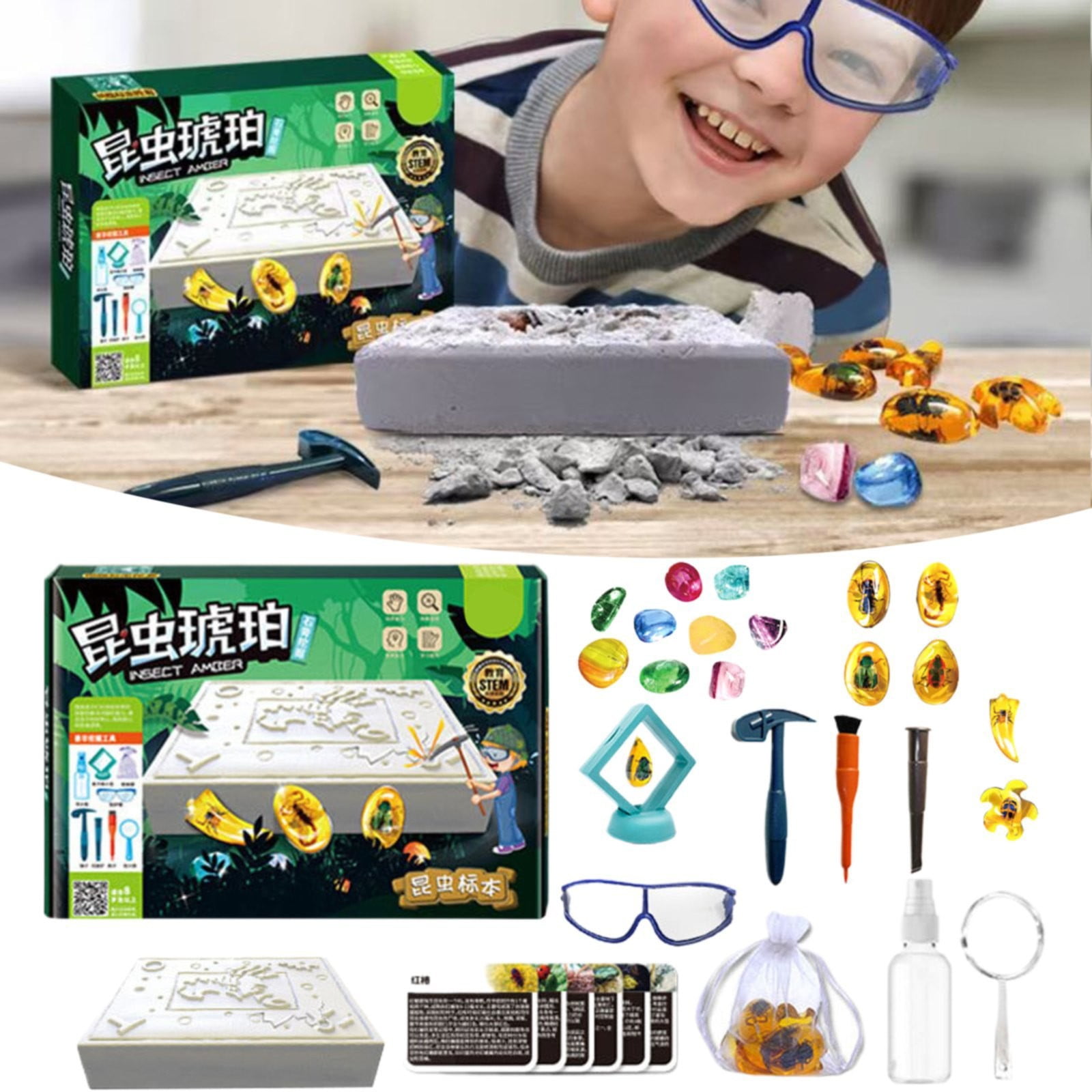 Jumbo Gemstone Dig Kit - Dig Up 18 Real Gemstones And Crystals ...