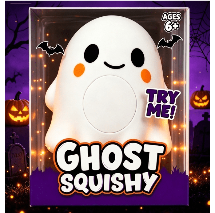 Jumbo Ghost Squishy Toy, Gentle Squeeze Smiling Ghost Toy, Calming ...