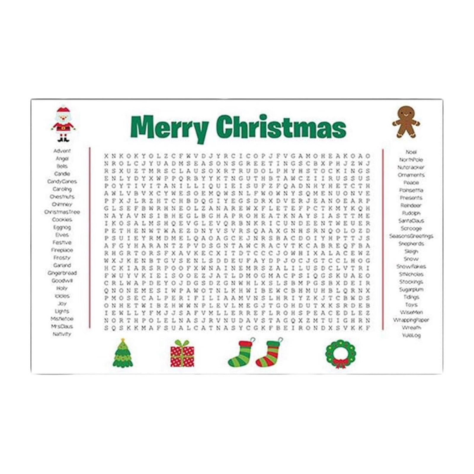 Christmas Word Search Wall Game Poster - Jumbo Giant 36"X24" Larger ...