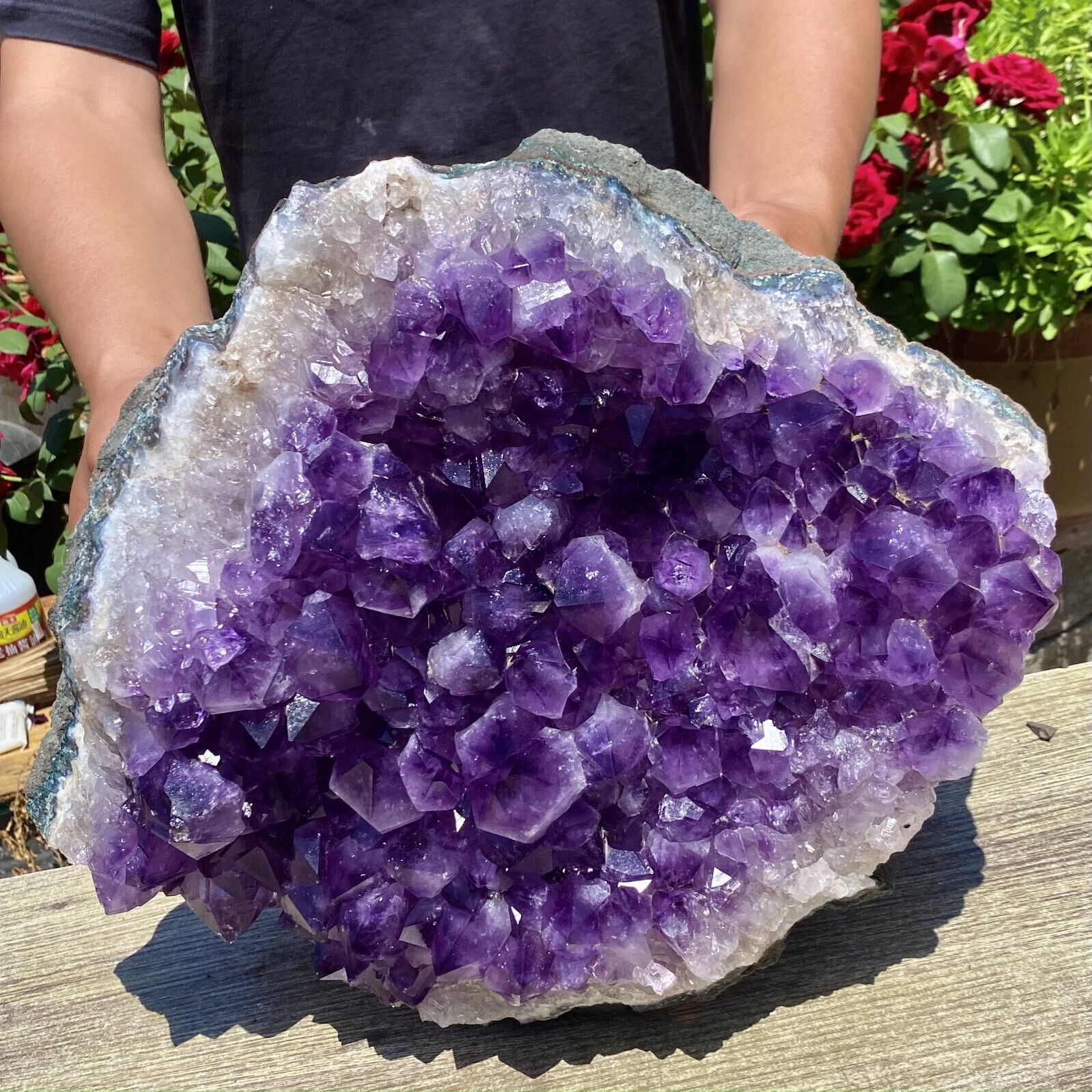 Jumbo Grade A Amethyst Cluster - Raw Deep Purple Druzy Amethyst Geode, Massive Amethyst Crystal ...