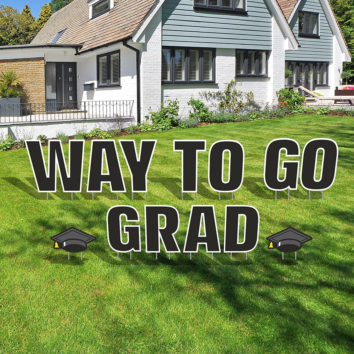 Jumbo Graduation Lawn Sign, Way to Go Grad Yard Letters, Set of 13 ...
