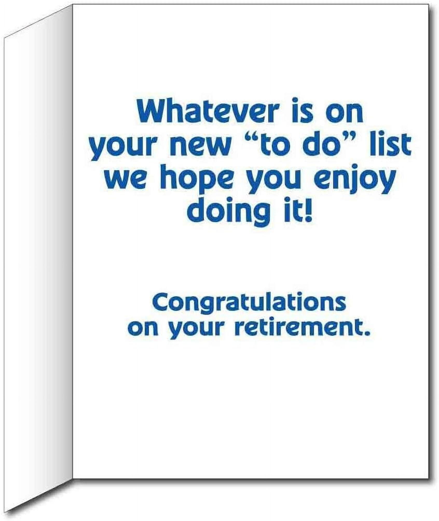 Jumbo Greeting Cards: Giant Retirement Card (To Do List), 18 inches x ...