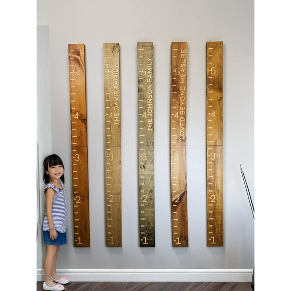 Jumbo Growth Chart Ruler Yellow Paint Simple Lines 2ft - Walmart.com