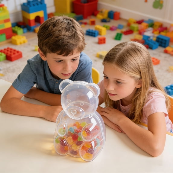 Jumbo Gummy Bear Gift Container - Clear Bear-Shaped Plastic Candy Box ...