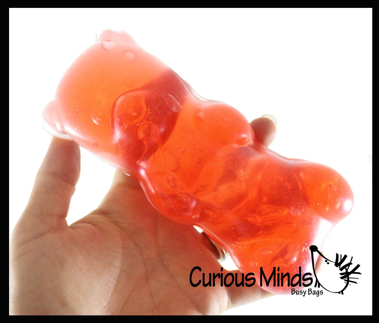 Jumbo Gummy Bear - Large Squishy Sensory Fidget Toy - Glitter Gel ...