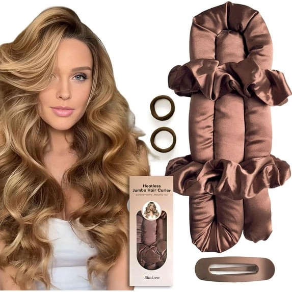 Jumbo Heatless Hair Curler Set-Satin Curls Overnight, Curling Rod ...