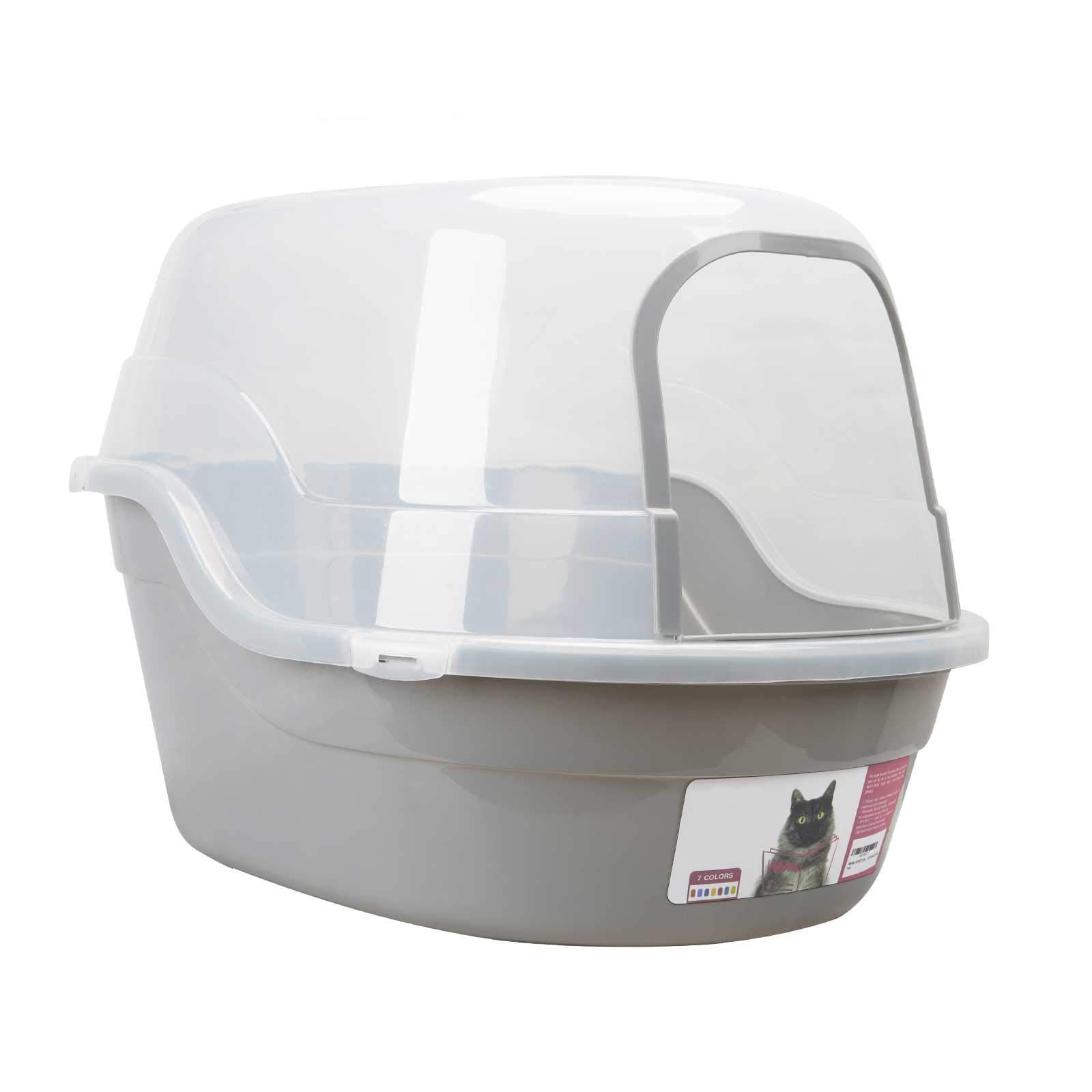 Jumbo Hooded Cat Litter Box, Extra Large Gray - Walmart.com