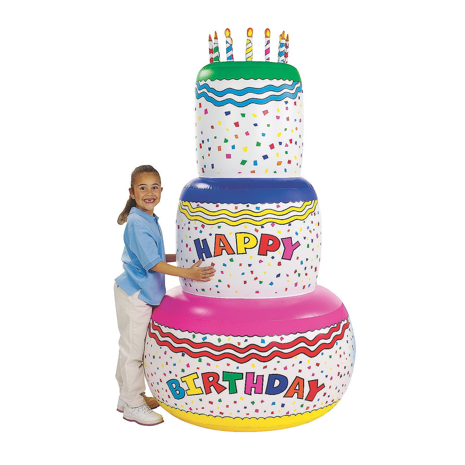 Jumbo Inflate Birthday Cake (37" x 37" x 6") Toys 1 Piece - Walmart.com