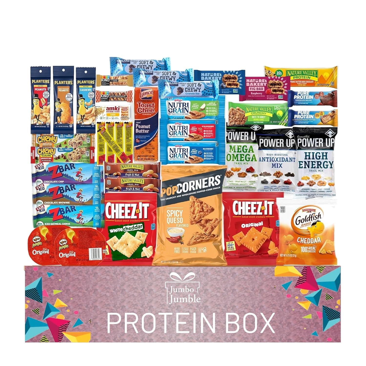 Jumbo Jumble Snack Box (40 Count) Protein Gift Care Package Snacks ...