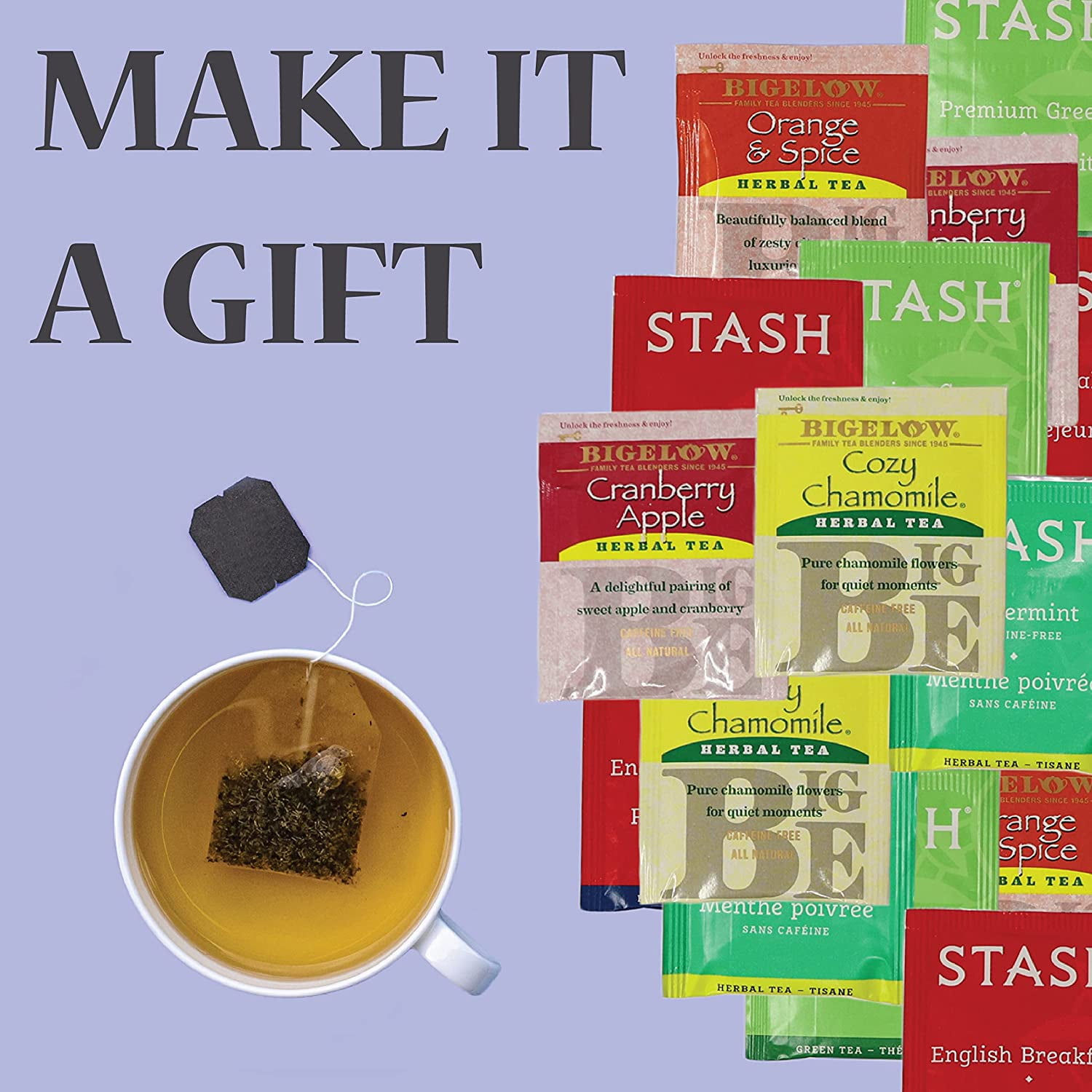 Jumbo Jumble Tea Sampler Assortment Variety Multipack (64 Pack), Tea ...