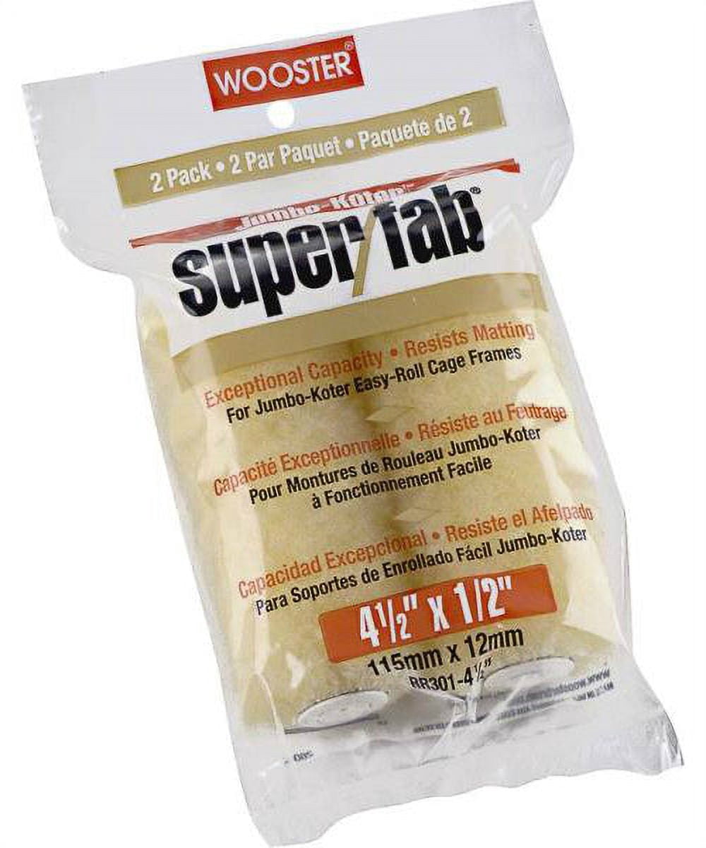 Jumbo-Koter RR301-4 1/2 Super/Fab Roller Cover, 4-1/2"W x 1/2" Nap ...