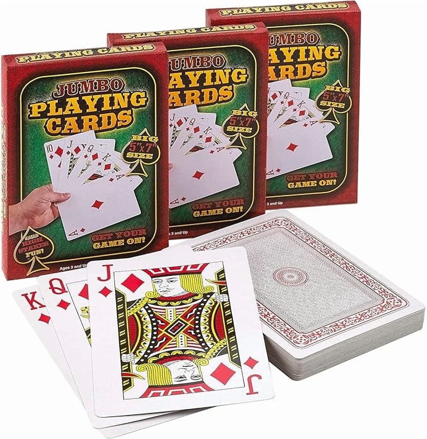Bedwina Giant Playing Cards 5x7, 3-Pack for Game Night, Easy-to-Read ...