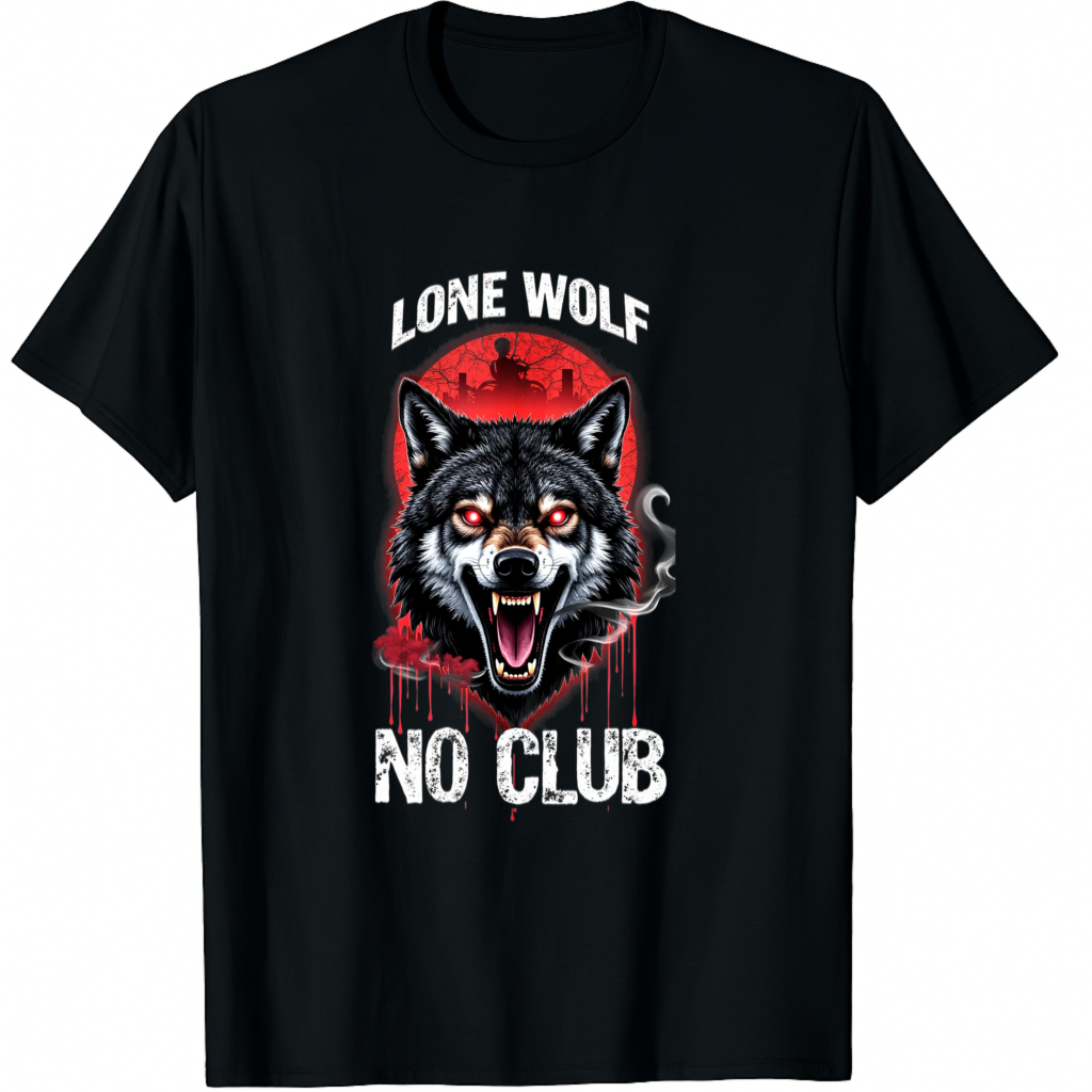 Jumbo Lone Wolf Biker T-Shirt for Men Women - Walmart.com