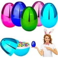 Jumbo Metallic Fillable Easter Eggs Colorful Plastic Eggs Stands Upright Perfect For Easter