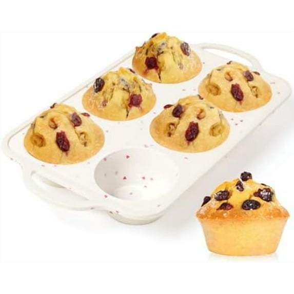 Jumbo Muffin Pan, Metal Reinforced Frame 3.5 Inch Large Silicone ...