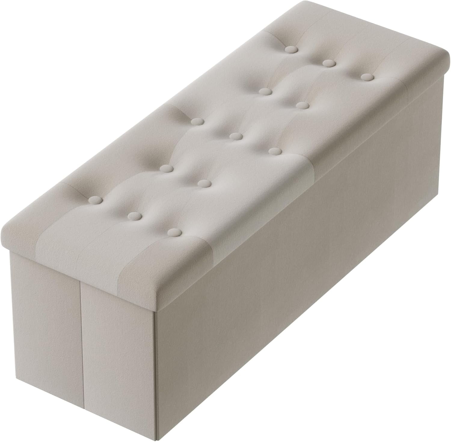 Jumbo Ottoman with Storage [1-Pack] Velvet Folding Small Square Foot ...