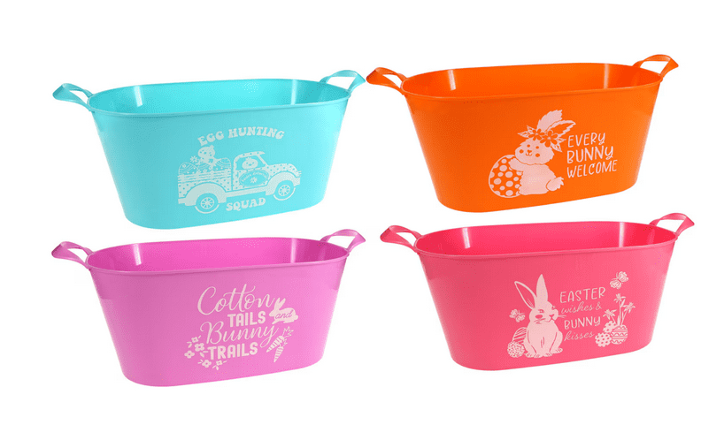 Jumbo Oval Easter Basket with Handles Adorable Easter Print | Perfect ...