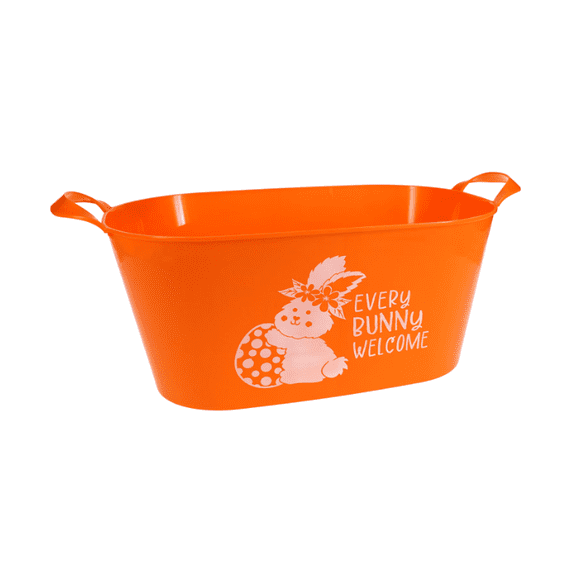 Jumbo Oval Easter Basket with Handles, Large Plastic Egg Hunt Basket ...