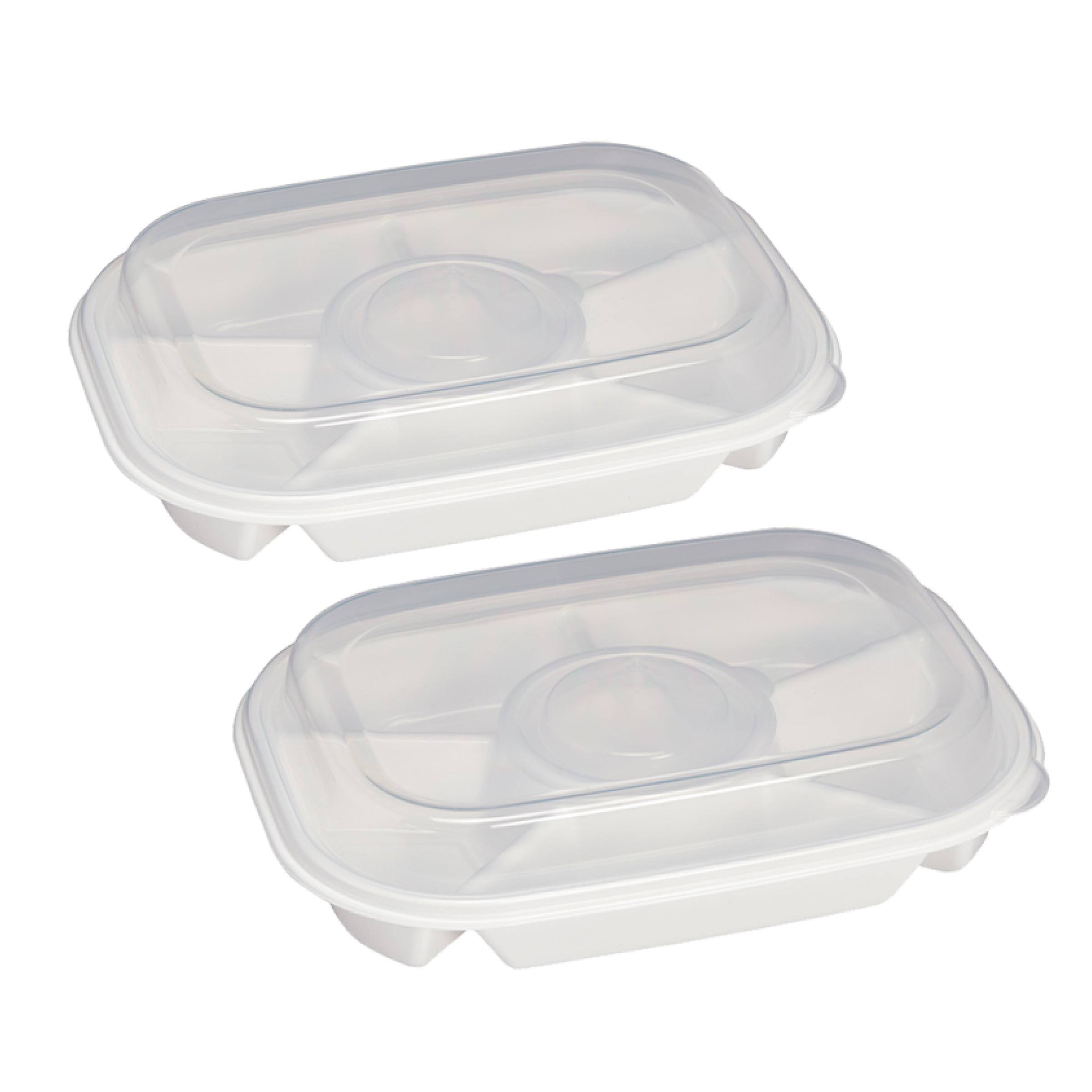 Buddeez Plastic Party Trays with Snap-On Covers, Set of 2 - Walmart.com