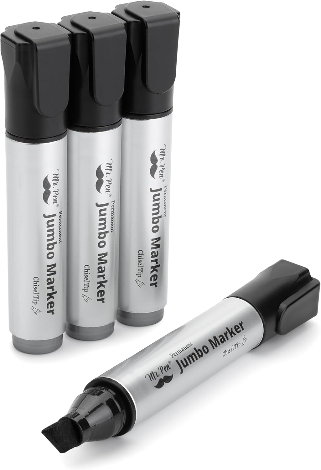 - Jumbo Permanent Markers, 4 Pack, Chisel Tip, Black, Thick, Large ...