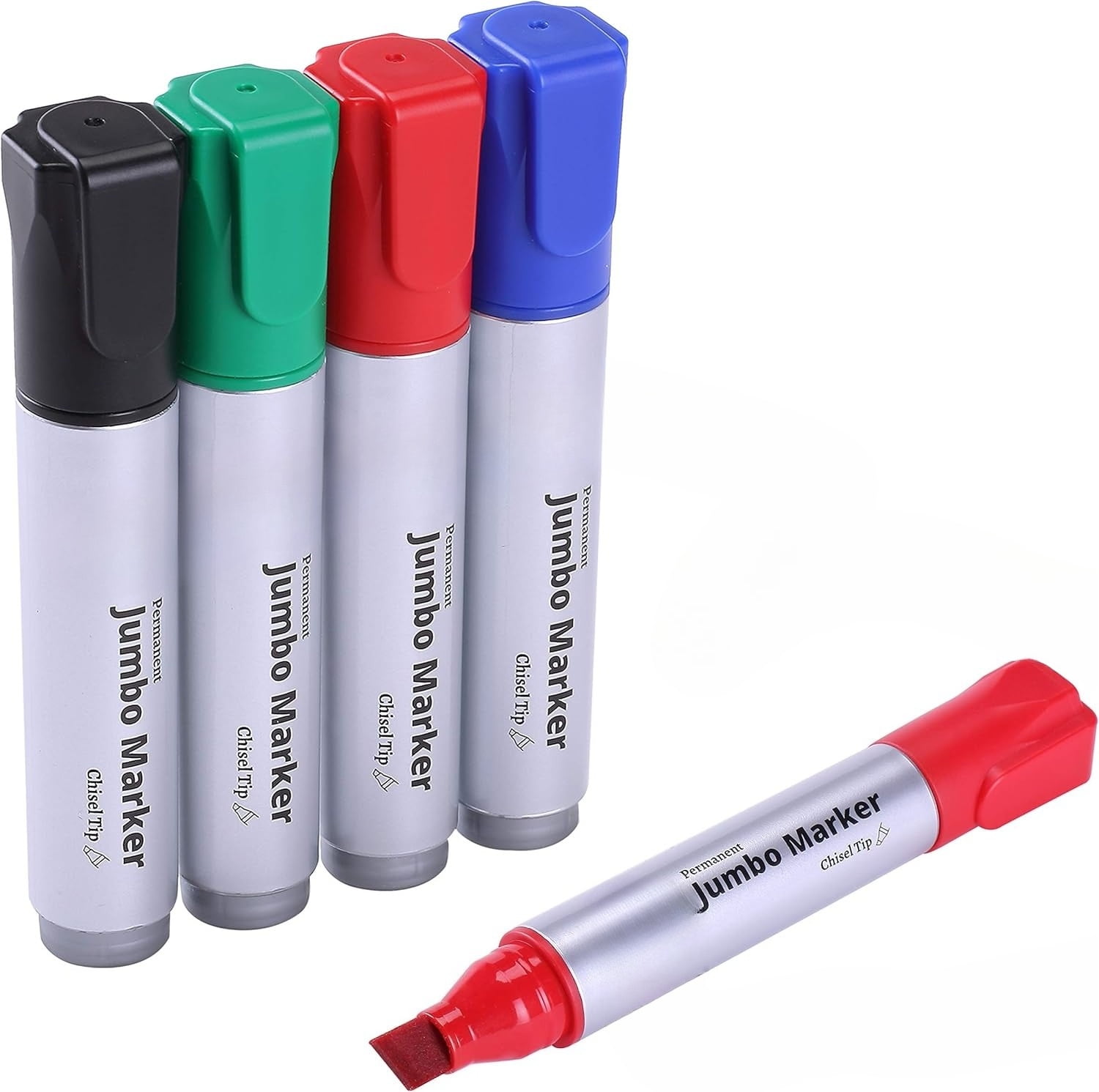 Jumbo Permanent Markers, 4 Pack, Chisel Tip, Thick, Large, Wide Tip ...