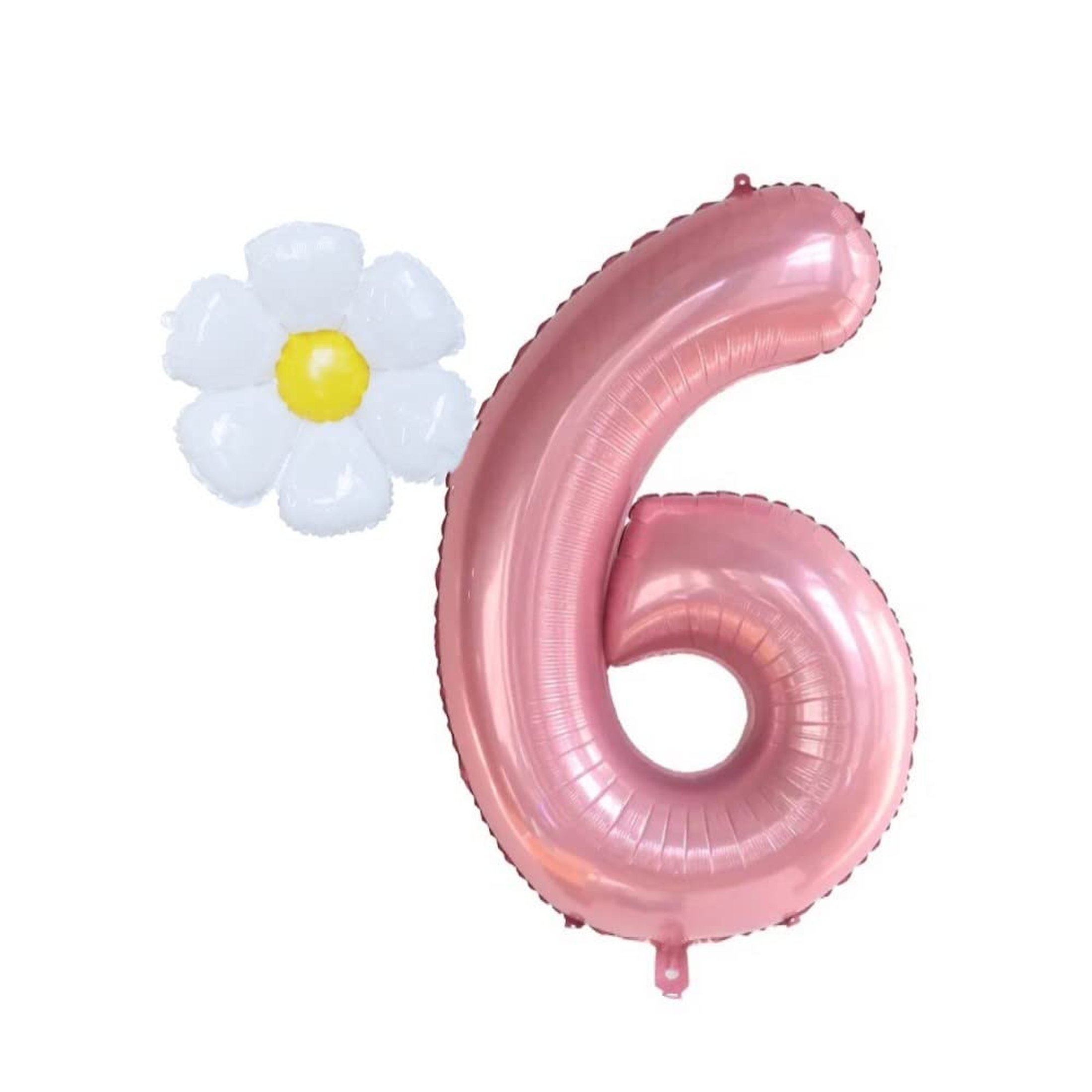 Jumbo Pink Number 6 Balloons - Giant Aluminum Daisy Balloon for 6th ...