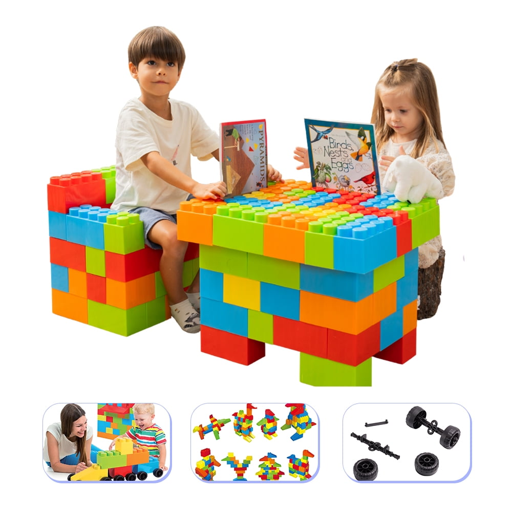 Jumbo Plastic Building Blocks for Kids & Toddlers, 48 Pieces, Age 1 - 8 ...