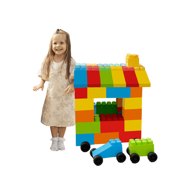 Jumbo Plastic Building Blocks for Kids & Toddlers, 48 Pieces, Age 1 - 8 ...