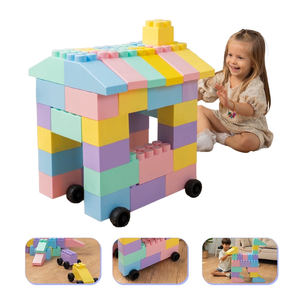 Platports Jumbo Plastic Building Blocks, 48 pcs with Wheels - Walmart.com