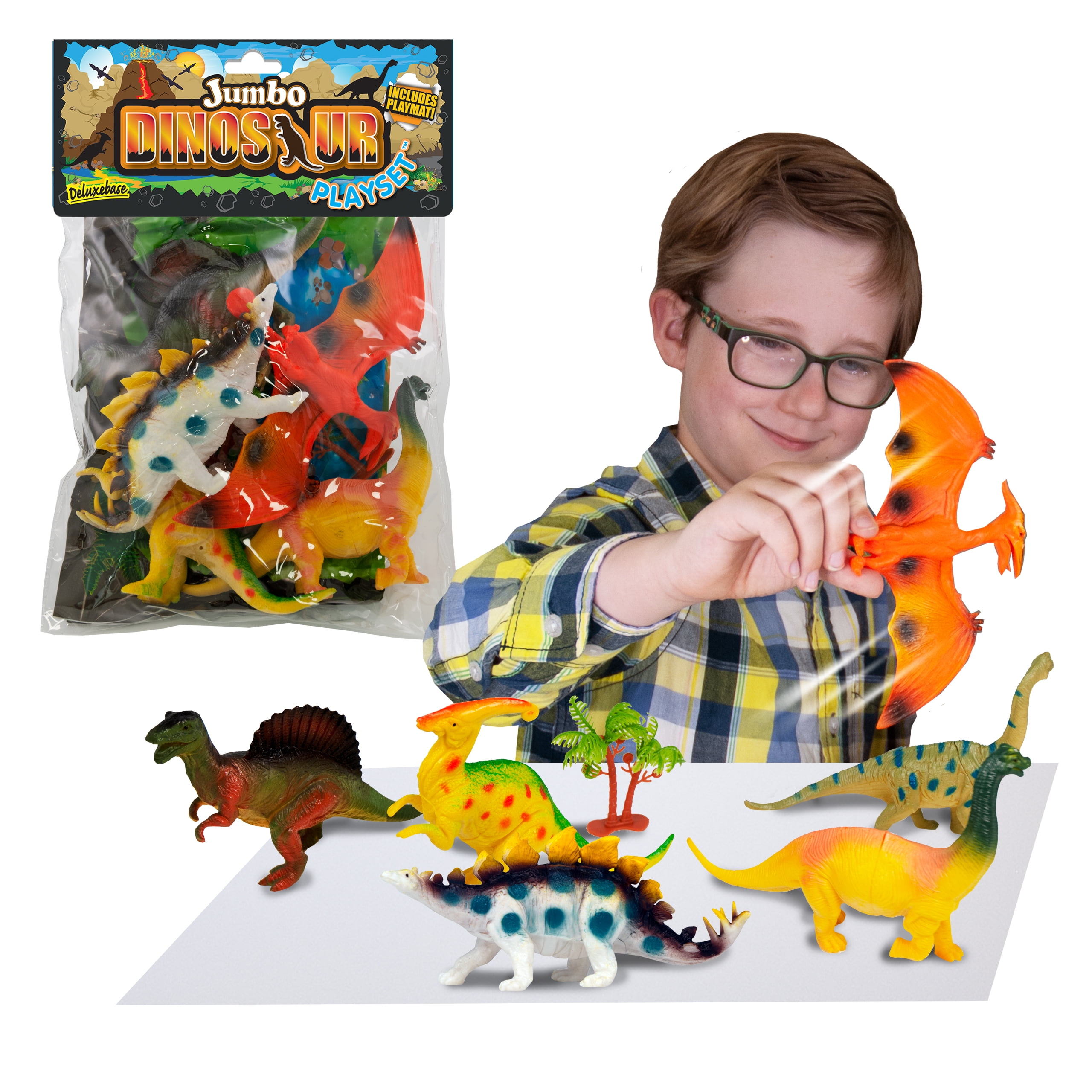 Jumbo Playset - Dinosaur from Deluxebase. 12-Piece Large Dinosaur ...