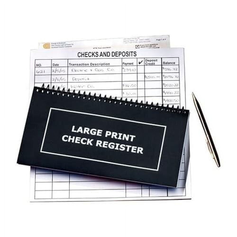 Jumbo Print Check Register Book - Large Print, Easy-to-Read, Spiral ...