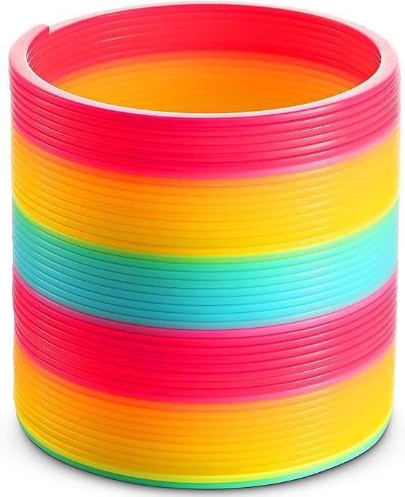 Jumbo Rainbow Spring Coil Toy - 6" Plastic Giant Spring Coil Toys for ...