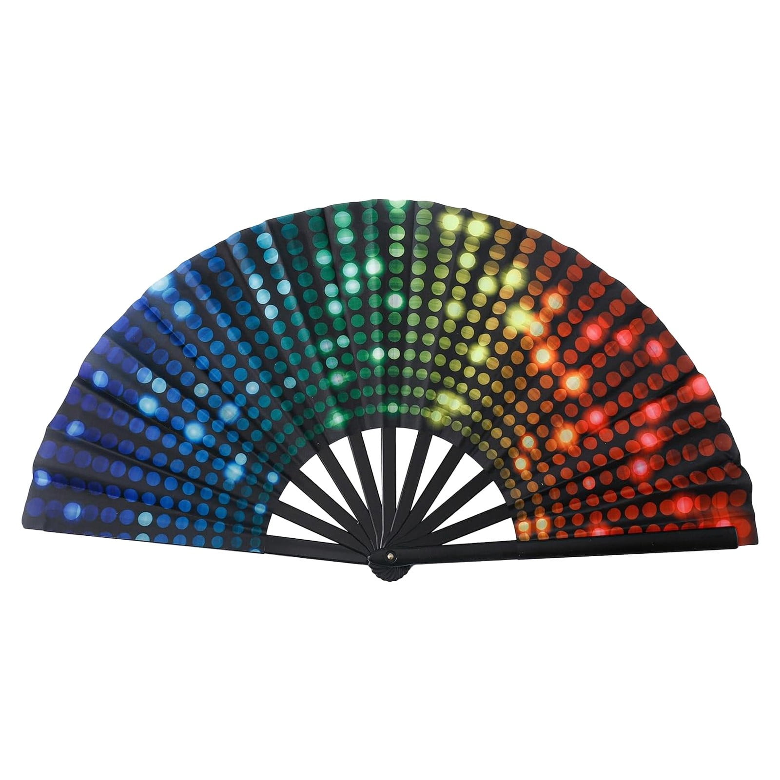 Jumbo Rave Hand Fan - Oversized Foldable Festival Fan with Holographic ...