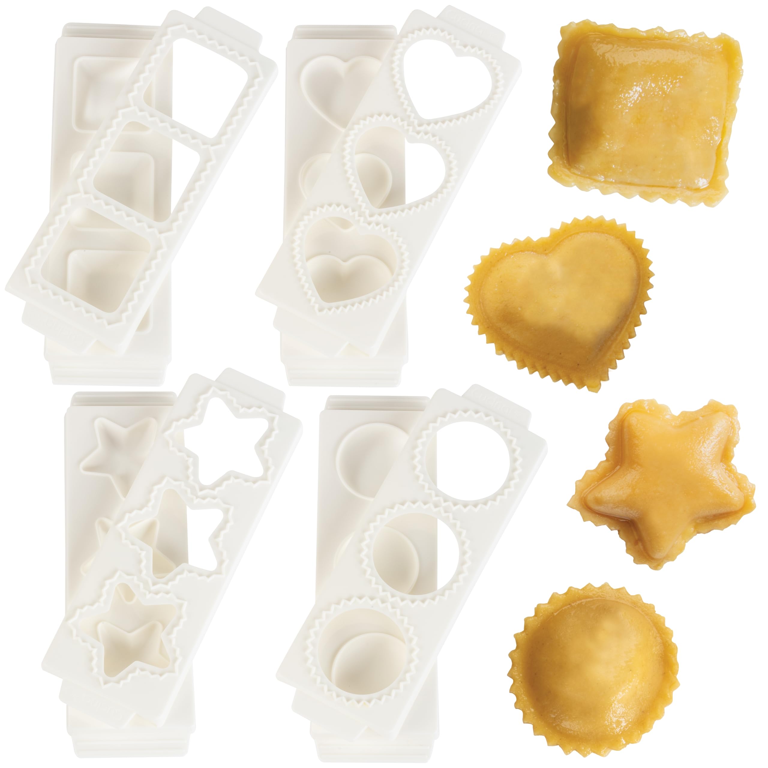 Jumbo Ravioli Mold Deluxe Pack - 4 Sets of Unique Shaped Molds - Make ...